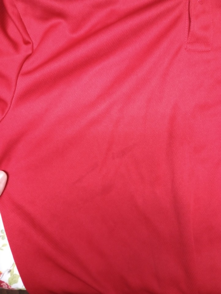 KFC Work Crest Uniform Polo Red Logo Shirt Sz L Kentucky Fried Chicken ...