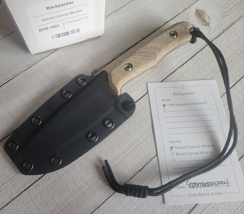 CRK Chris Reeve Knives Backpacker CPM MagnaCut Natural Canvas Micarta ...