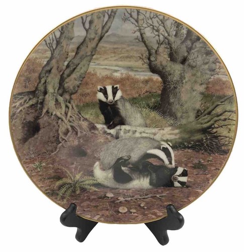 The Playful Badgers in October 9" plate Woodland Year Signature Ed. | eBay