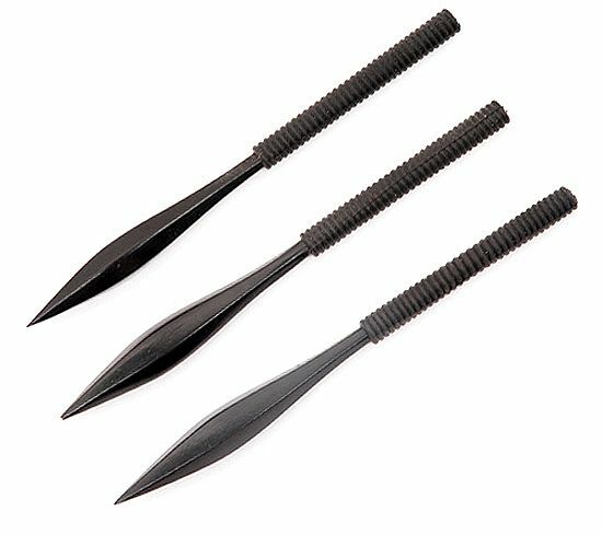 DEFENDER 6" 3pc Heavy-Duty Steel SPIKE Throwing Knife Set & Wrist Wrap ...