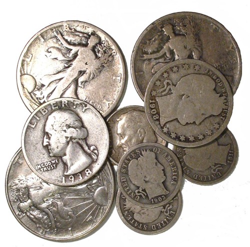 90% Junk Constitutional Silver Coins $1 Dollar Face Value Circulated ...