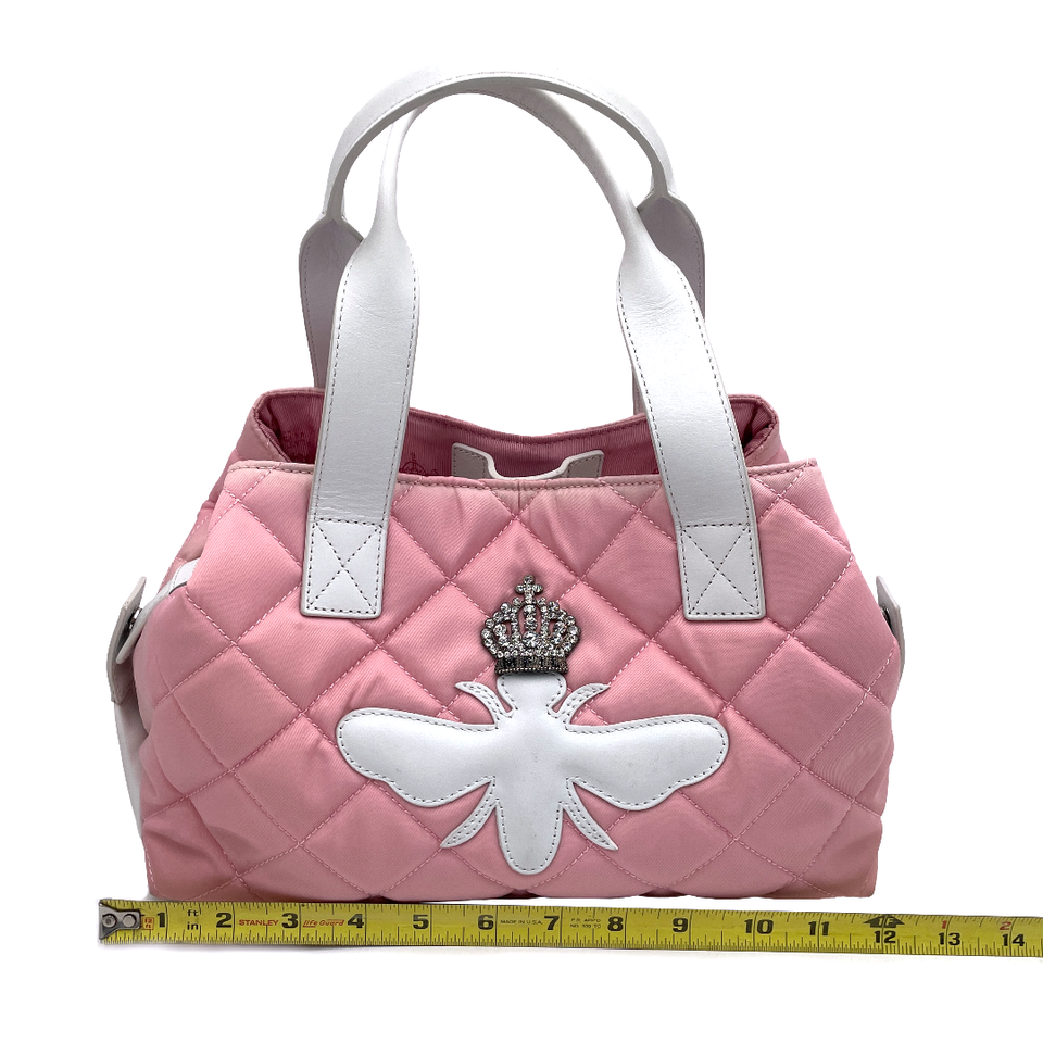 MY FLAT IN LONDON QUEEN BEE QUILTED TOTE PINK HANDBAG READ & SEE PHOTOS ...