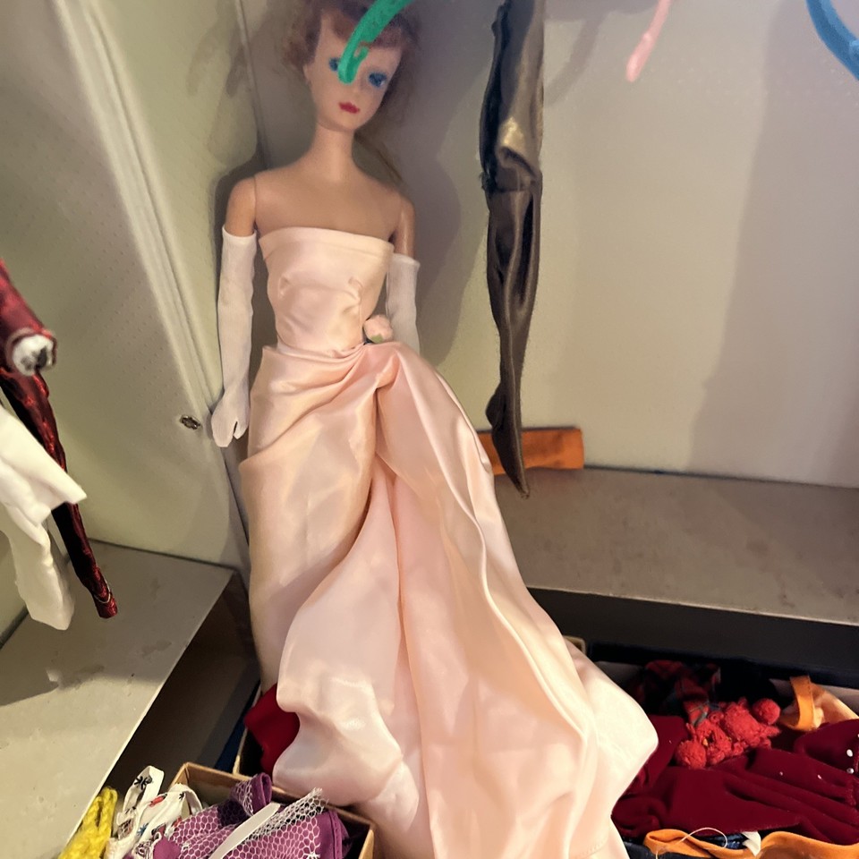 1963 Original Mattel BARBIE Doll Carrying Storage Case Blue W/Clothes ...