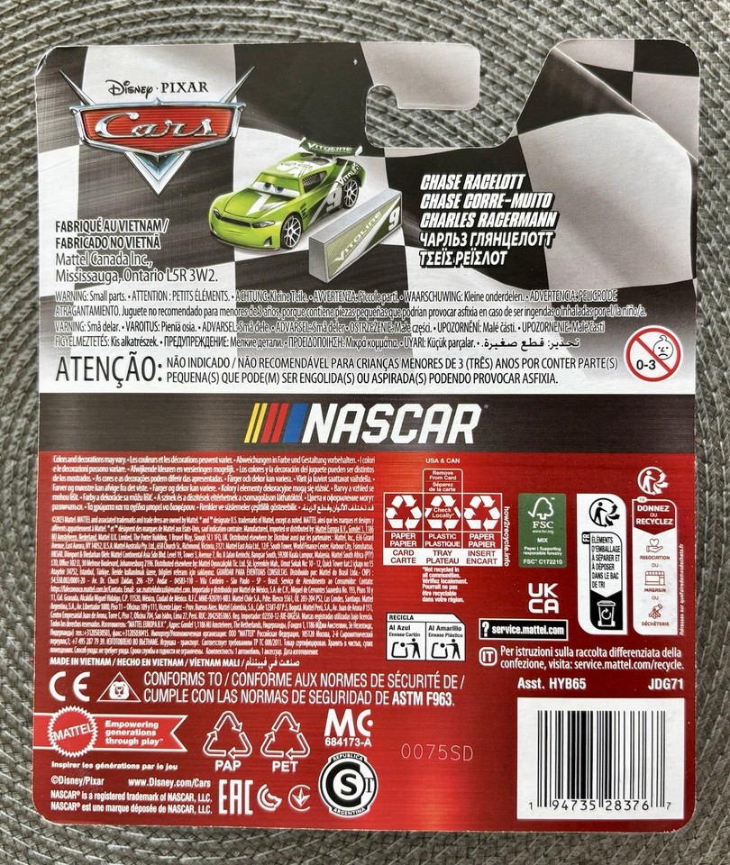 Disney Pixar Cars 2025 NASCAR Edition Chase Racelott #9 1:55 Scale | eBay