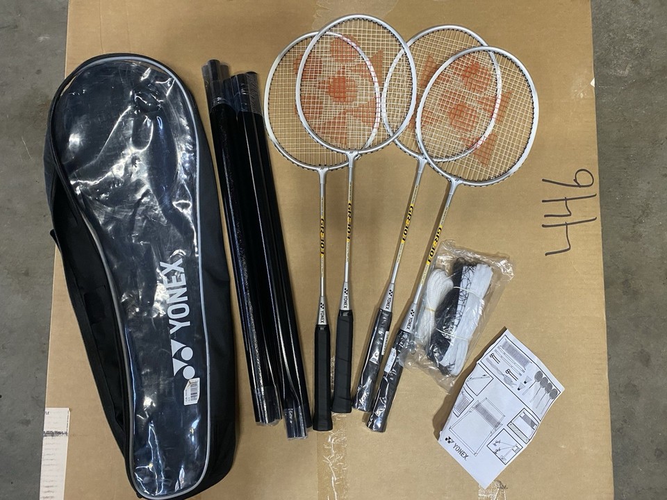 Set of 4 - Yonex GR-303 Steel Shaft Badminton Rackets Set + Accessories ...