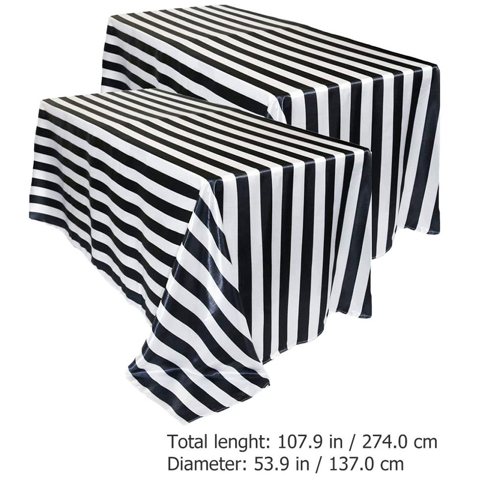 2pcs Striped Tablecloths Waterproof Reusable Plastic Table Cloths ...