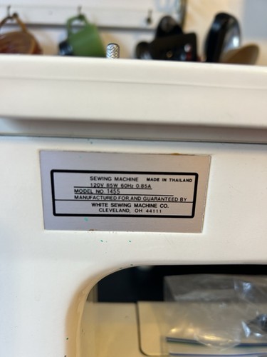White Sewing Machine Model 1455 With Power cord And Foot Pedal. | eBay