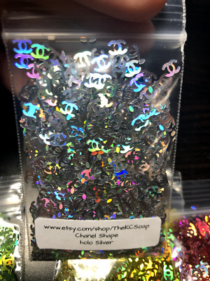 100G Holographic Silver Glitter Slice letter alphabet confetti C US ...