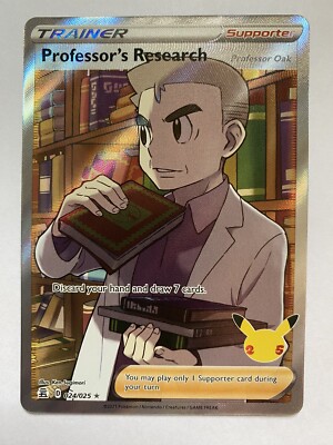 Professor's Research 24/25 Full Art Holo Celebrations Pokemon Card Mint ...