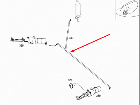 New Genuine Mercedes-Benz C Class Headlight Washer Hose Pipe ...