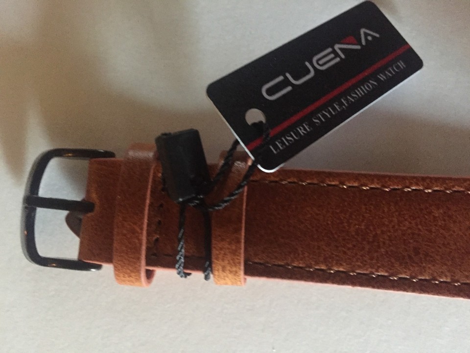 Cuena Luxury Men's Quartz Wrist Watch With Leather Band and Date ...