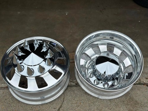 24” CUSTOM DESIGN ALCOA WHEELS FOR DUALLY TRUCKS WITH ADAPTERS CAPS (6 ...