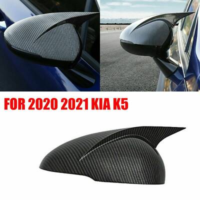 Rear View Mirror Cover Caps Carbon Fiber OX Horn Exterior For Kia K5 ...