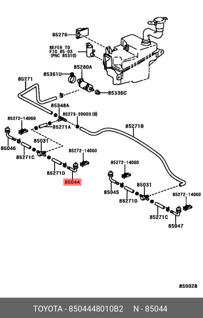 Original washer nozzle 8504448010B2 for TOYOTA 85044-48010-B2 online ...