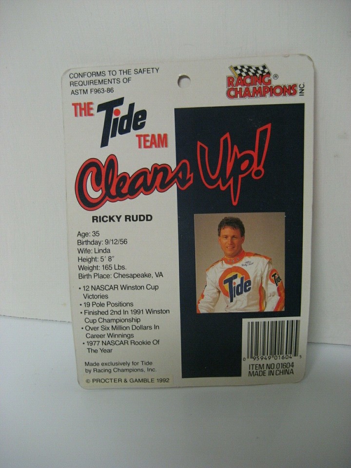 RACING CHAMPIONS tide racing team "ricky rudd" 1992 | eBay