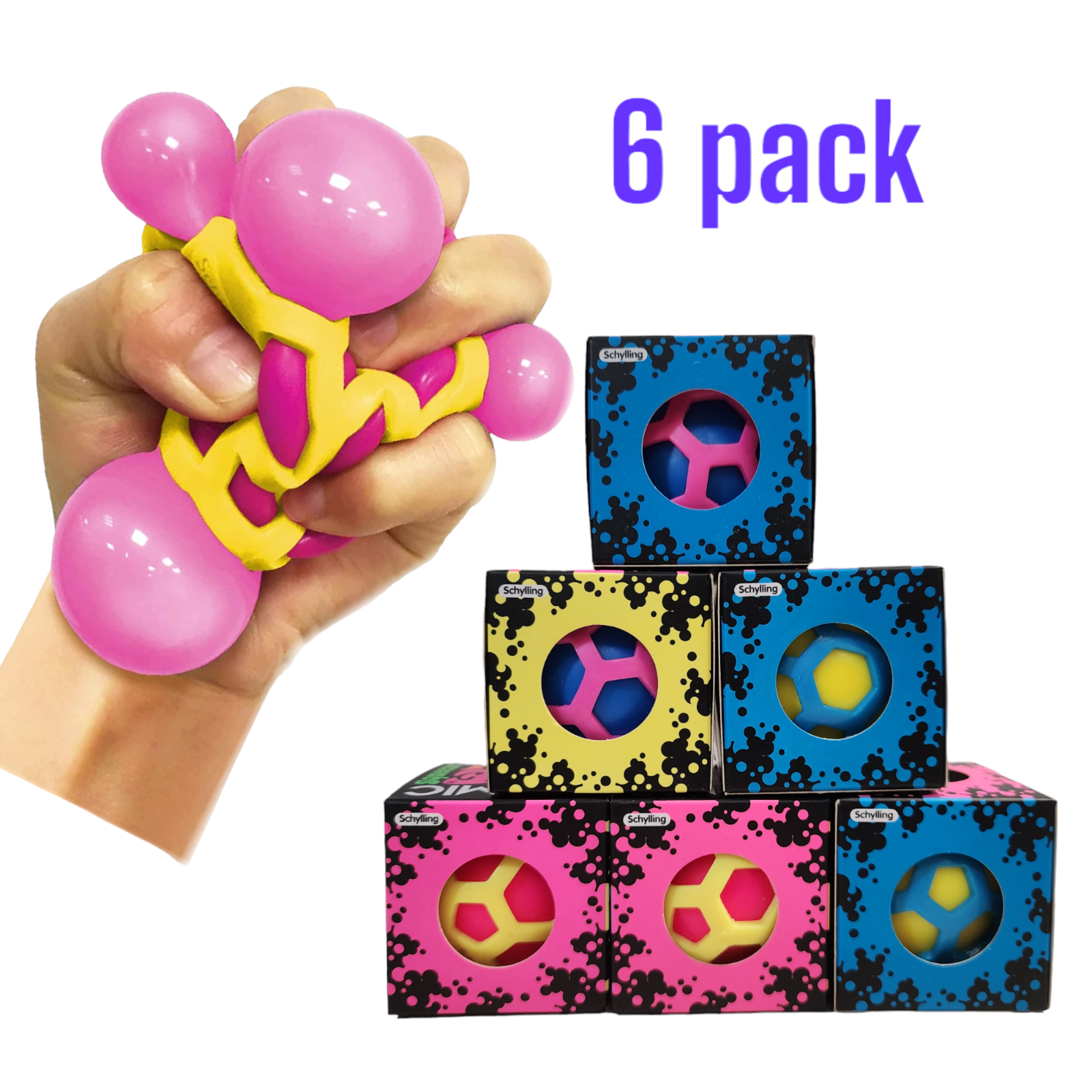Schylling Atomic Nee Doh Squeeze Ball Relieve Stress Have Fun - Set of ...