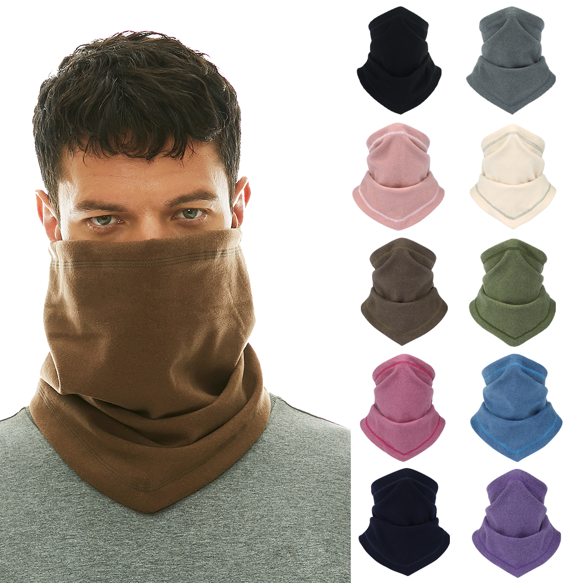 Fleece Neck Gaiter DG Hill (2 Pack Thermal Fleece Lined Double-Layered ...