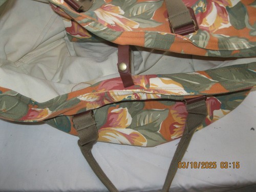 Vintage Gap Canvas Duffel Bag Floral XL 15 x 16" Overnight Weekender ...