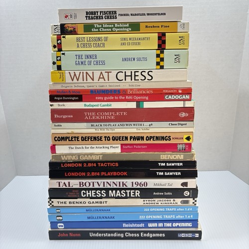 Chess Books: Fischer, Soltis, Schiller, Sawyer, Nunn, Muller, Tal, Lot of 24 | eBay
