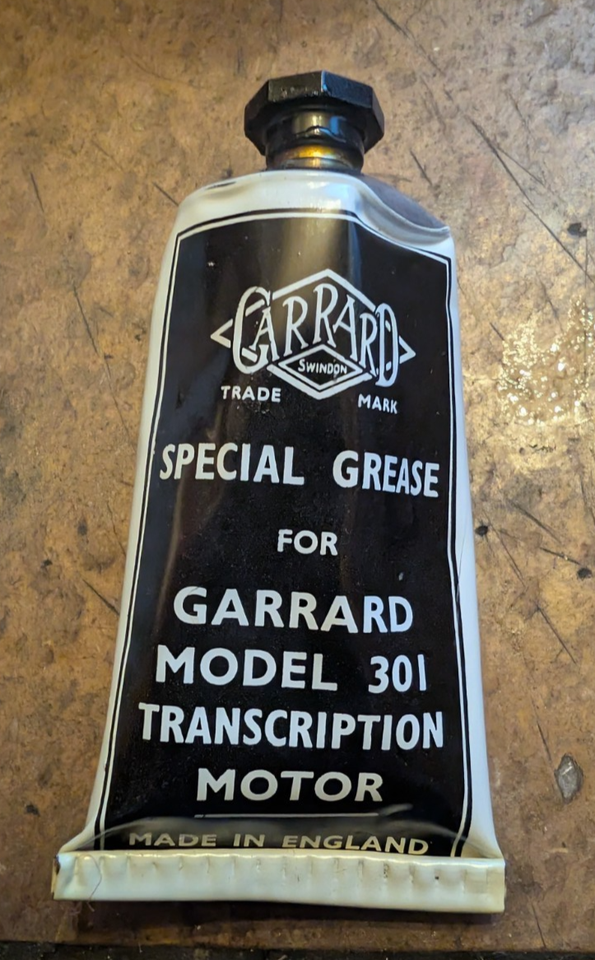 RARE VINTAGE GARRARD 301 TURNTABLE SPINDLE LUBRICANT SPECIAL GREASE ...