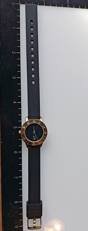 Collezio Gold Tone Women's Watch With Black Silicone Band | eBay