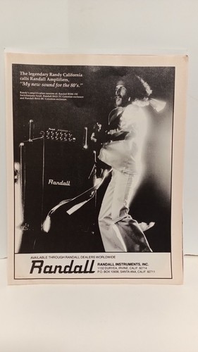RANDY CALIFORNIA SPIRIT RANDALL GUITAR AMPLIFIERS 1979 10x8- PRINT AD ...