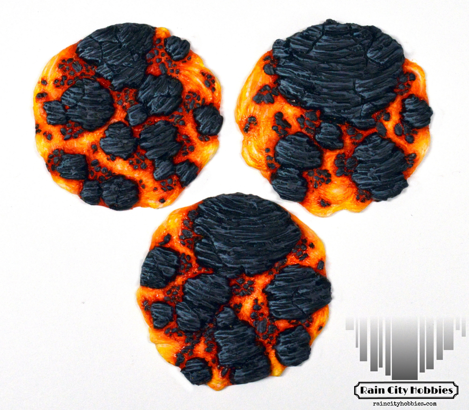 40mm Lava Scenic Base Toppers x3 - Resin - Warhammer 40k | eBay