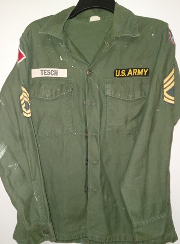 U.S. ARMY Vietnam Era Sgt First Class Field Jacket w/Patches*Distressed ...