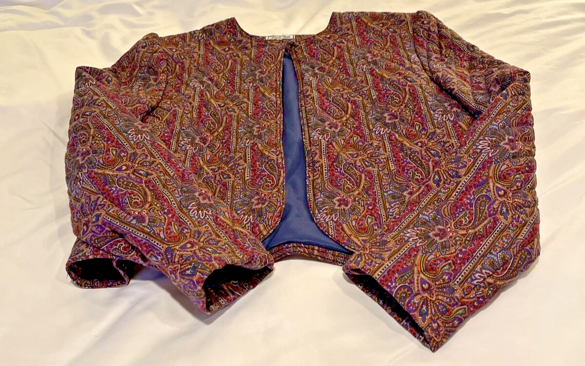 Vintage Womens Jim Heilman 12 Quilted One Button Jacket Blazer Paisley ...