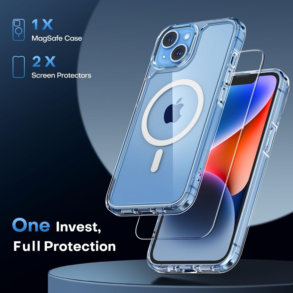 TAURI iPhone 14 Plus Clear Magnetic Case Military Grade Protection 38 ...