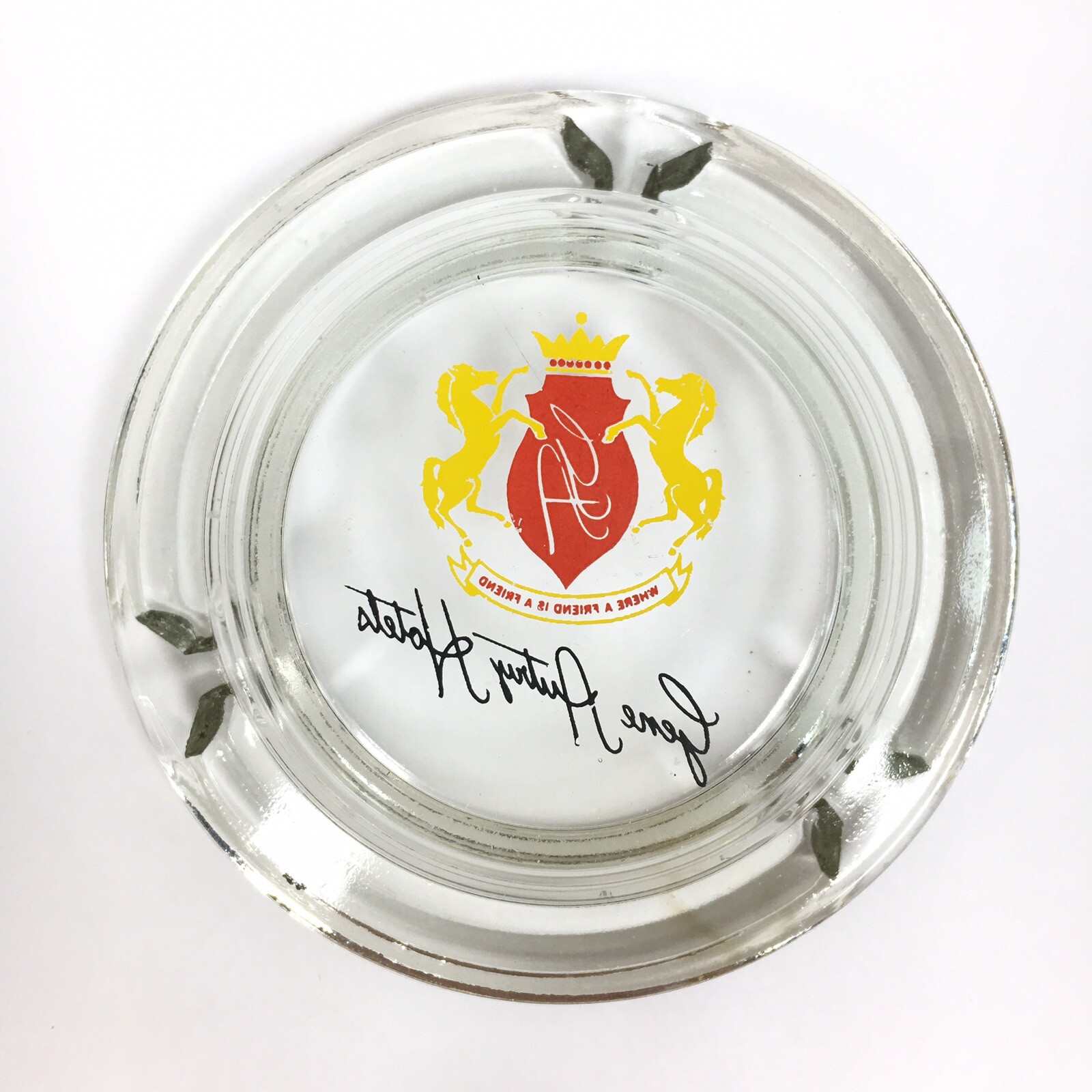 Vintage GENE AUTRY HOTELS Glass Ashtray Advertisement - Horses *Read | eBay