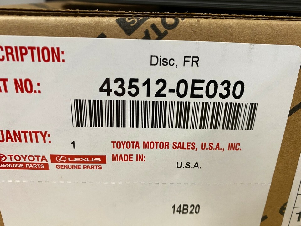 2008-2019 TOYOTA HIGHLANDER GENUINE OEM FRONT BRAKE ROTORS 435120E030 ...