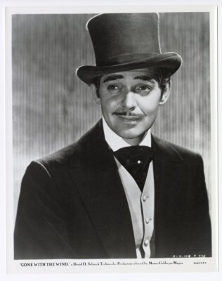 Clark Gable Gone with the Wind Rhett Butler Top Hat Portrait Vintage ...