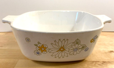 Vintage Corning Ware Pyrex Floral Bouquet 1.5 Quart Casserole Dish 8.75 ...