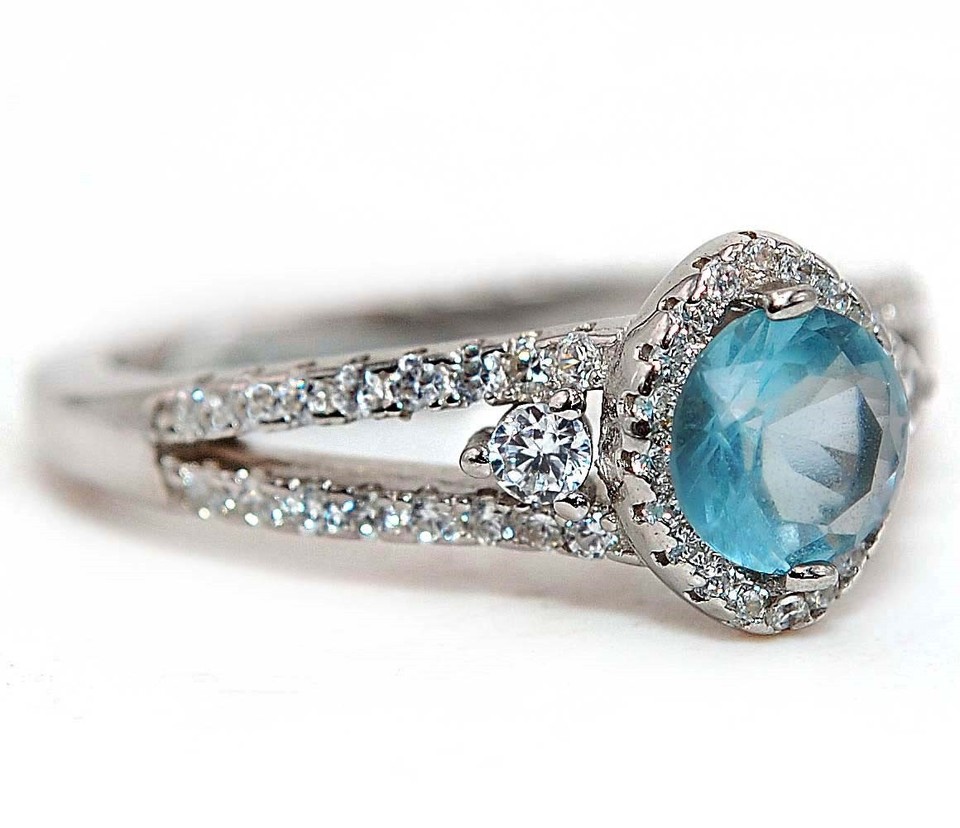 2CT Aquamarine 925 Solid Sterling Silver Ring Jewelry Sz 7 NF1-4 | eBay