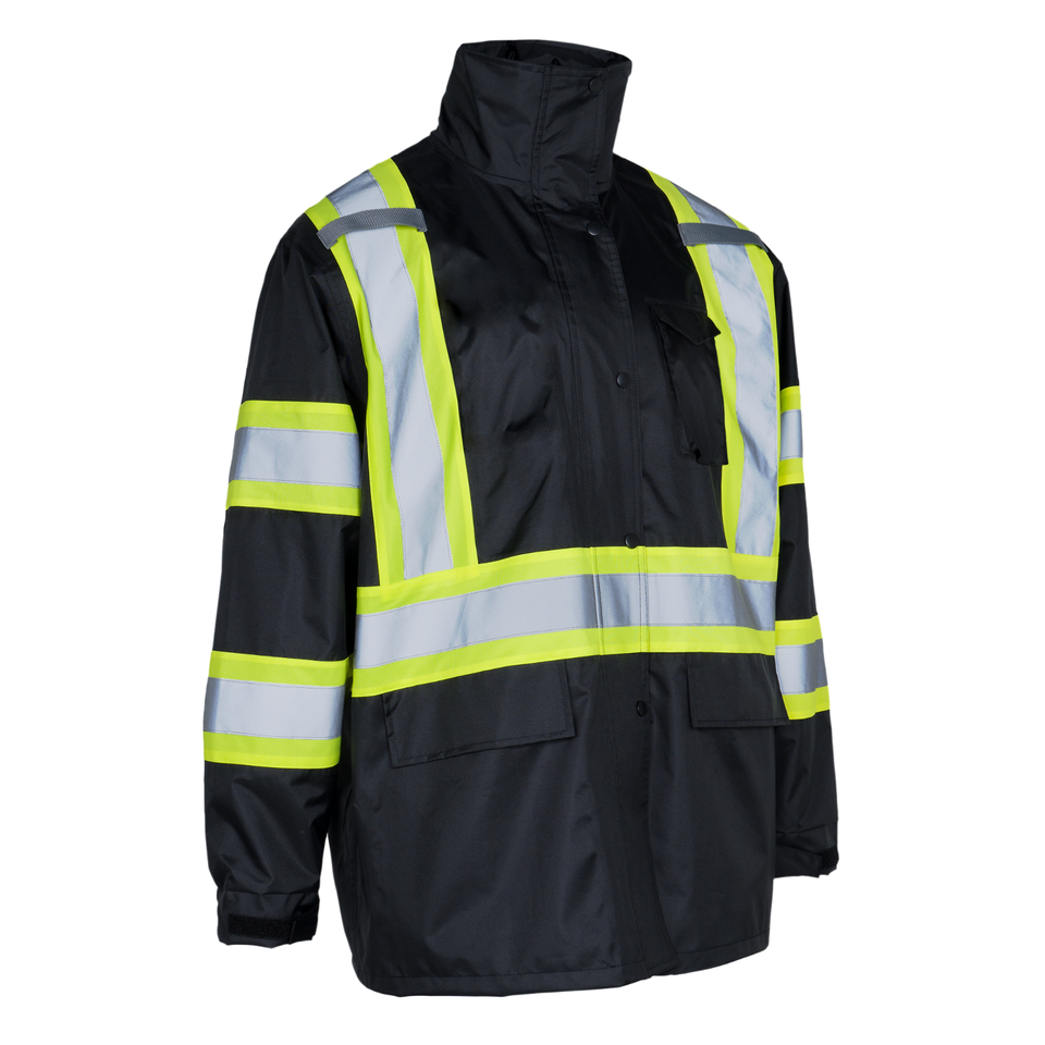 Safety Rain Jacket Reflective Two Tone with X on back Jorestech | eBay