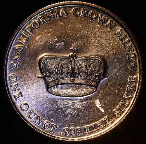 California Crown Mint CCM International Trade 1oz 999 FINE Silver round ...