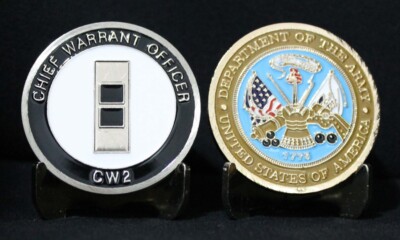 US ARMY CHIEF WARRANT OFFICER 2 CW2 RANK CHALLENGE COIN MILITARY COINS ...