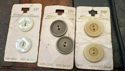 lot of 3 Vintage Streamline Buttons 6 ct 7/8" wide ~ 2 holed | eBay