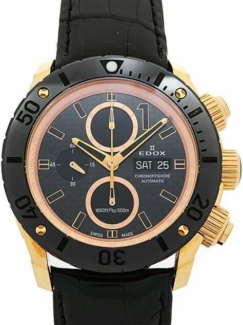 Edox Chrono Offshore 1 Chronograph 500m Waterproof Mens 01114-37R-NIR4 ...