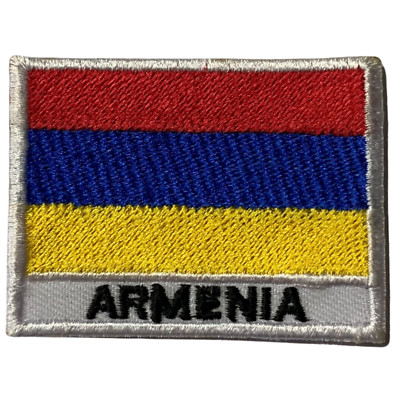 Armenia Flag With Name Patch Iron Sew On Jacket Bag Armenian Embroidered badge | eBay