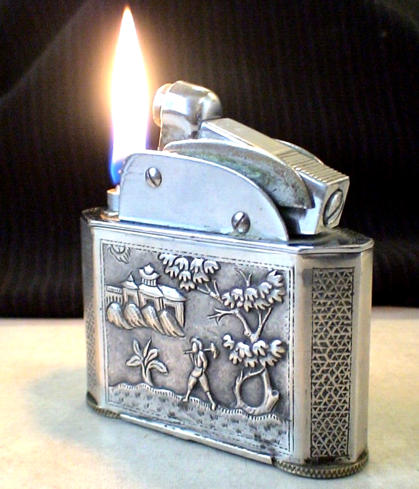 Briquet Ancien de Bureau MYON 401 GEANT Argent Vintage Desk Lighter ...