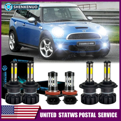 For Mini Cooper 2003-2006 2007 Combo 6x LED Headlight Fog Light Bulbs ...