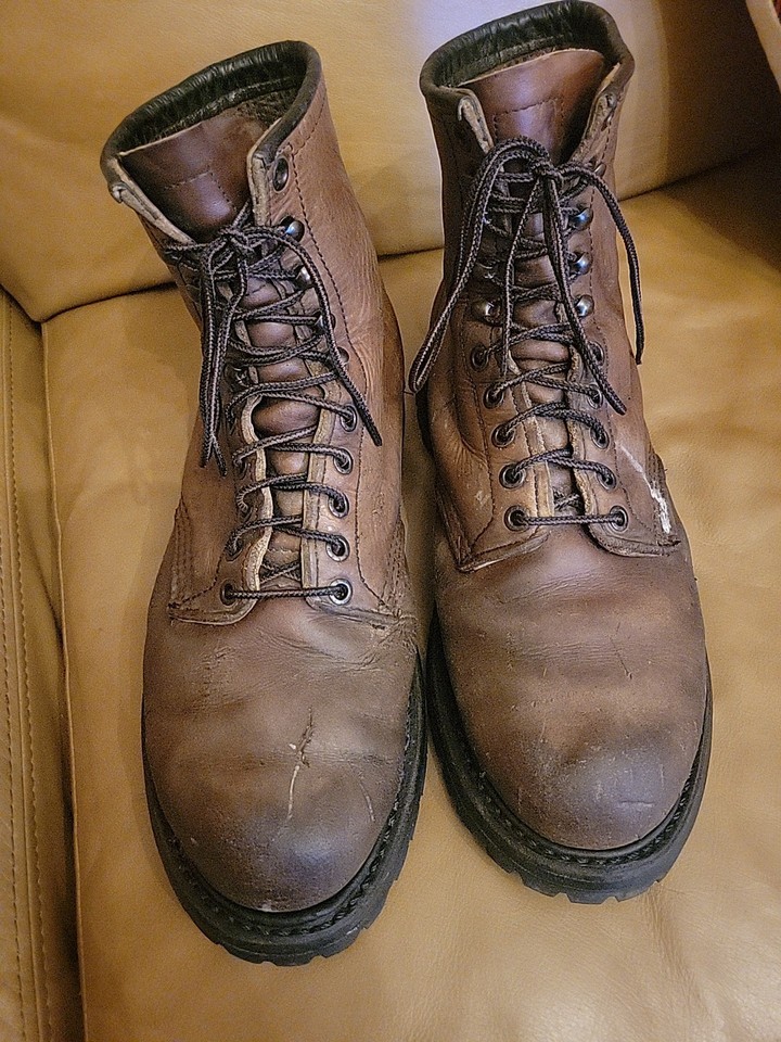 RED WING Vintage 953 Brown Leather Soft Toe Work Boots SZ 10 E USA ...