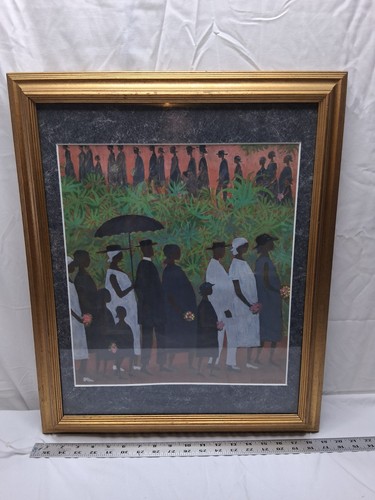 Vintage Funeral Procession By Ellis Wilson Large Framed Art African ...