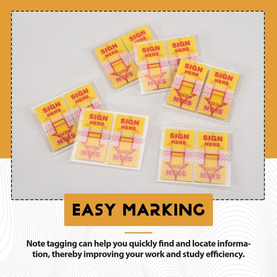 300 Piece Sign Here Stickers with Dispenser Arrows Flag, 1 Inch (Yellow ...