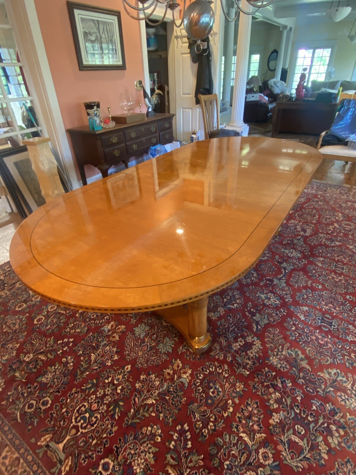 Hickory White Genesis Neoclassical Biedermeier-Style Dining Table W/ 2 ...