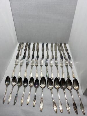 37 pcs Holmes Edward Silverplate Flatware Vtg Craft Jewelry Vintage ...
