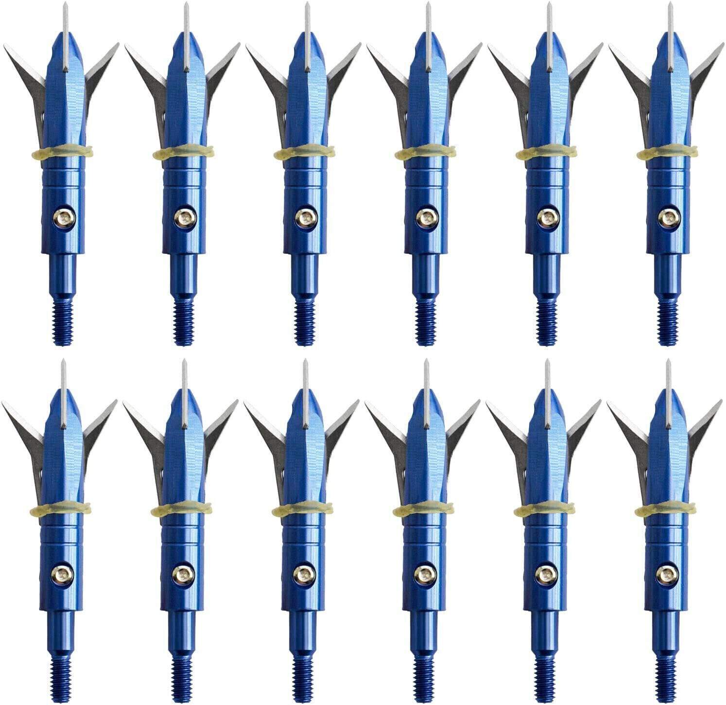 12Pcs Hunting Broadheads 100Gr Blue Expandable Sharp Blade Crossbow ...
