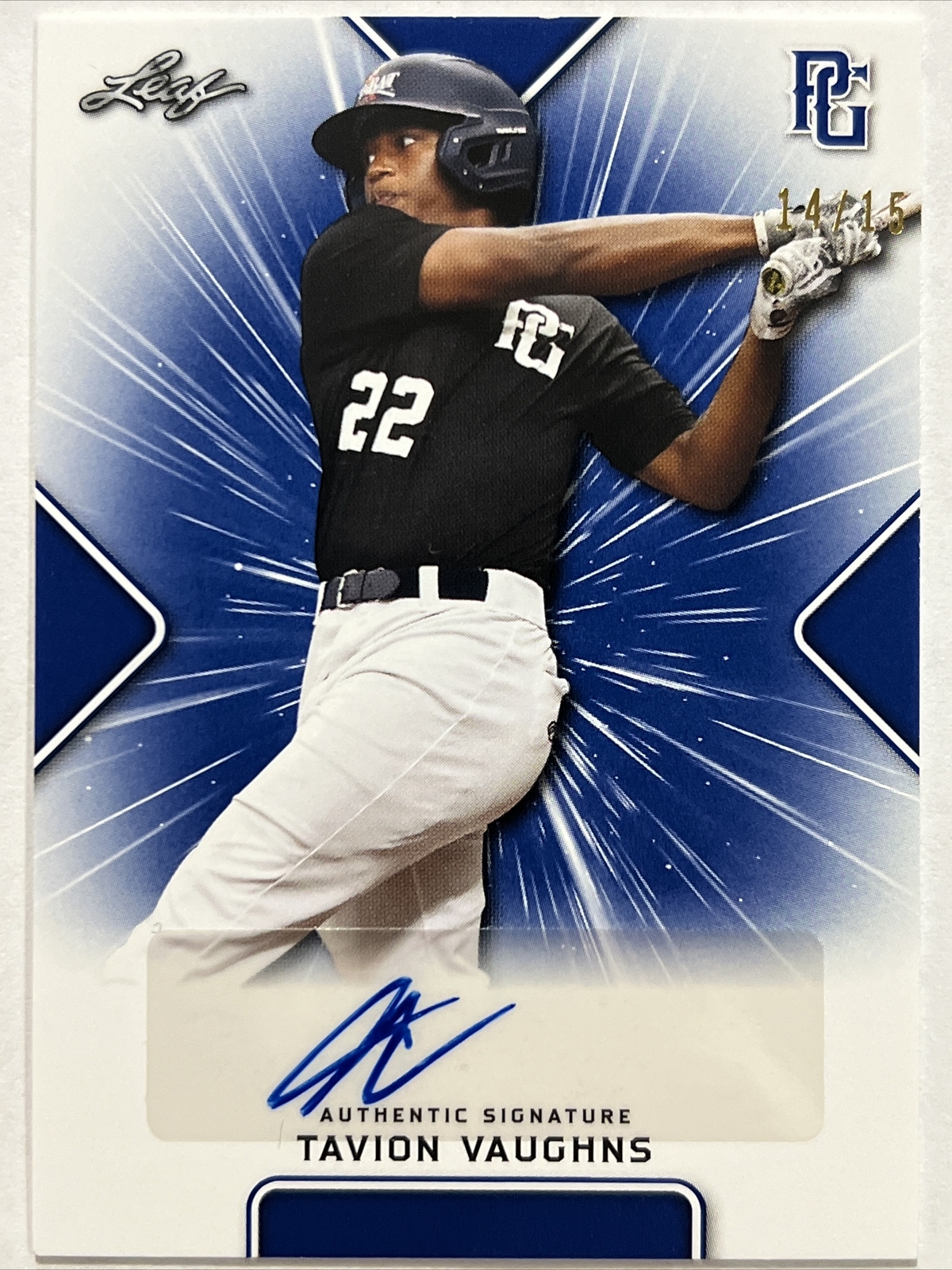 2021 LEAF PERFECT GAME TAVION VAUGHNS AUTO 14/15 | eBay